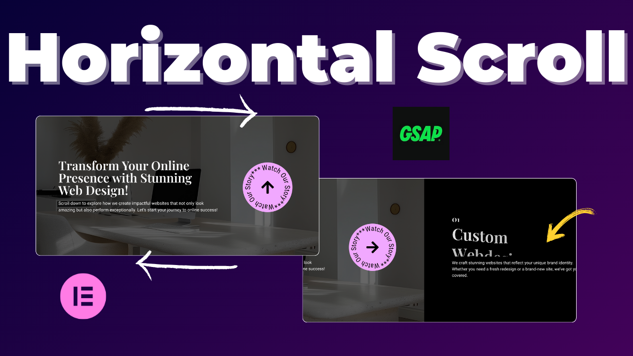 Horizontal Scroll with Staggered Text - Lechclick Online Marketing & Webseiten